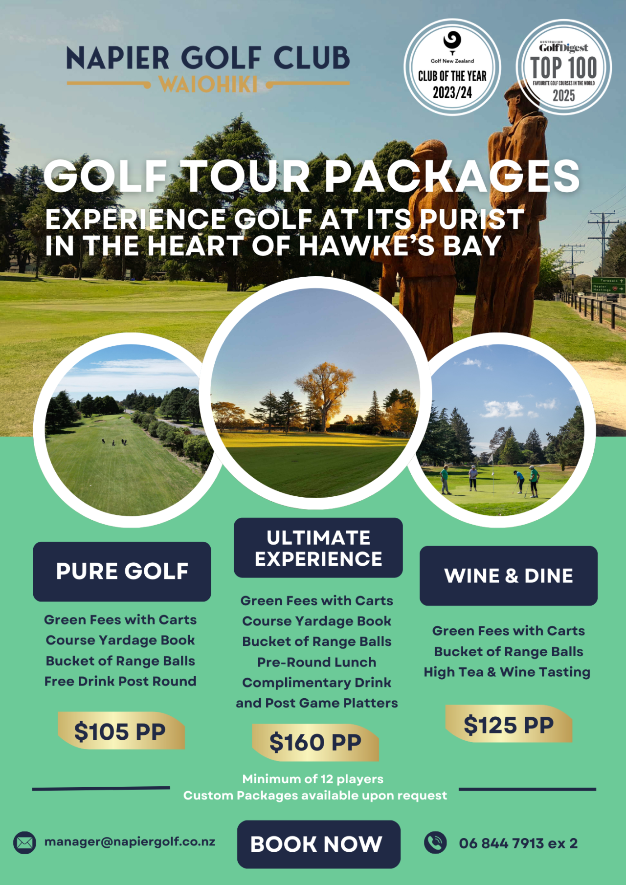 Golf Tour Packages - Napier Golf Club